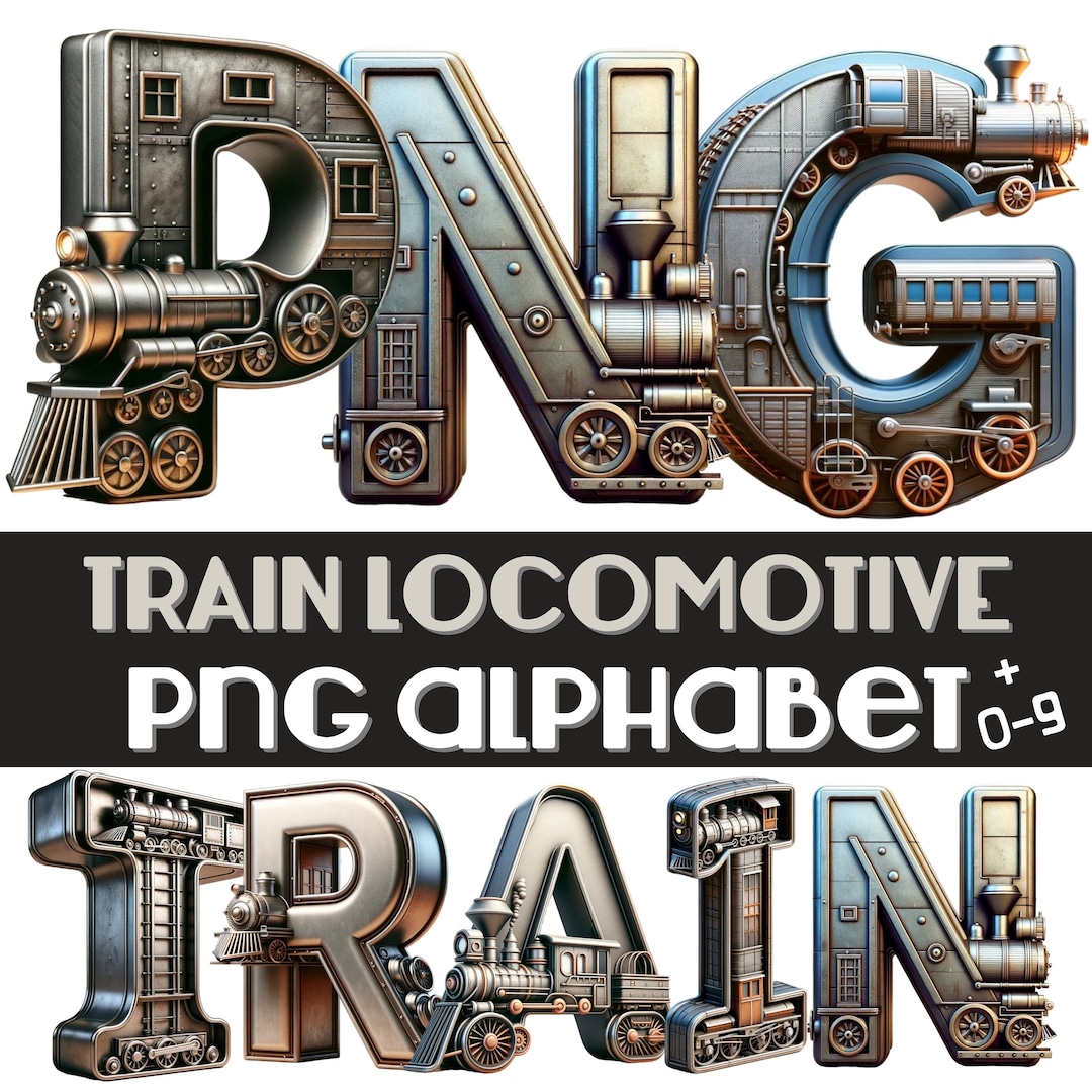 Train PNG, Doodle Letters, Doodle Font, 3D Letters, Alphabet PNG ...