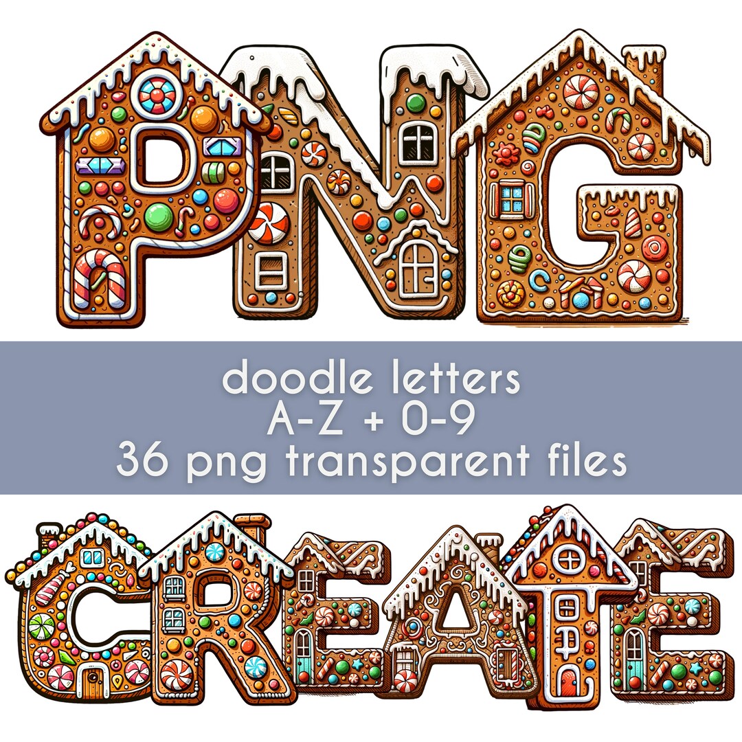 Christmas Letters, Christmas Doodle Letters, Gingerbread Alphabet ...