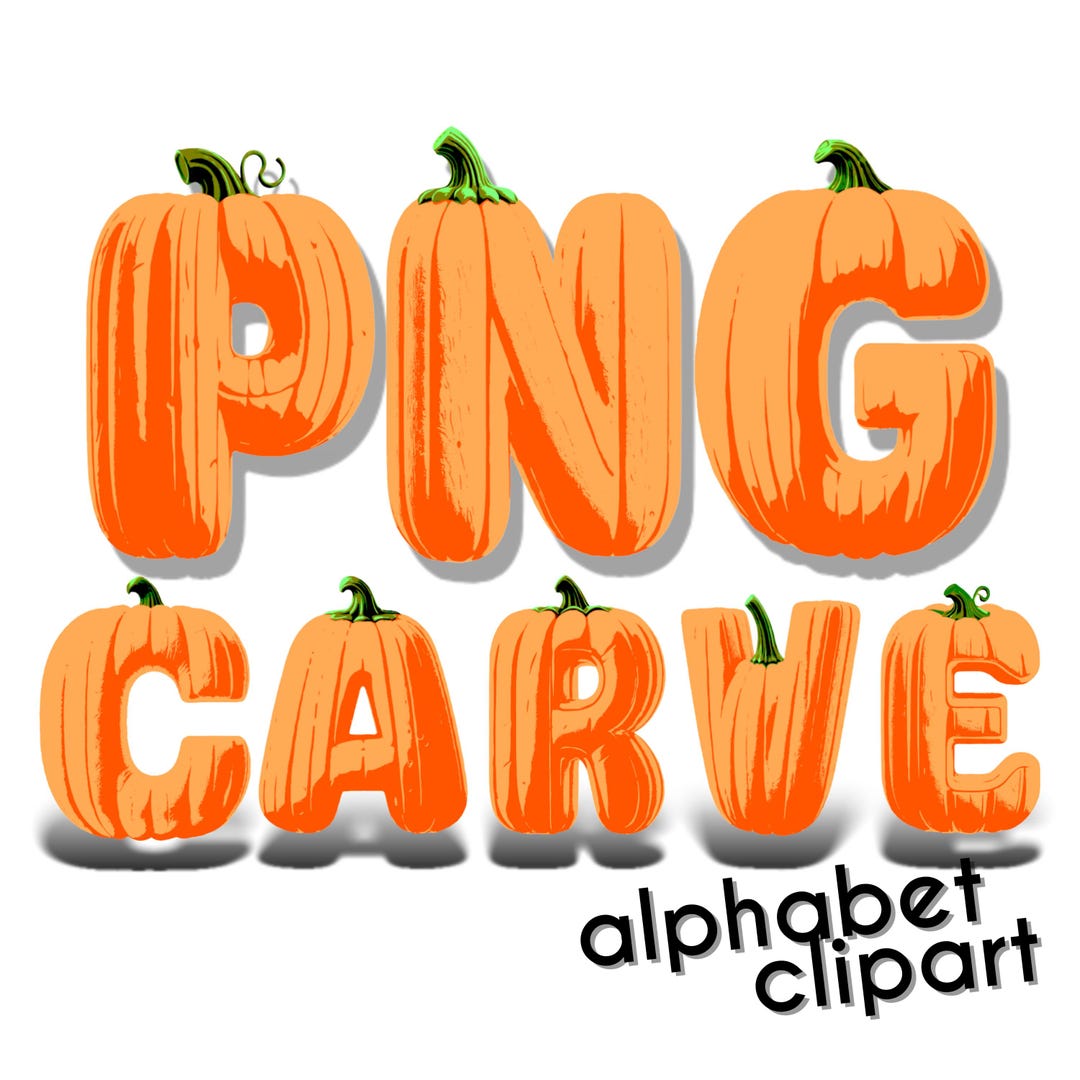 Halloween Pumpkin Clipart PNG Font | Pumpkin Alphabet Doodle Clip Art ...