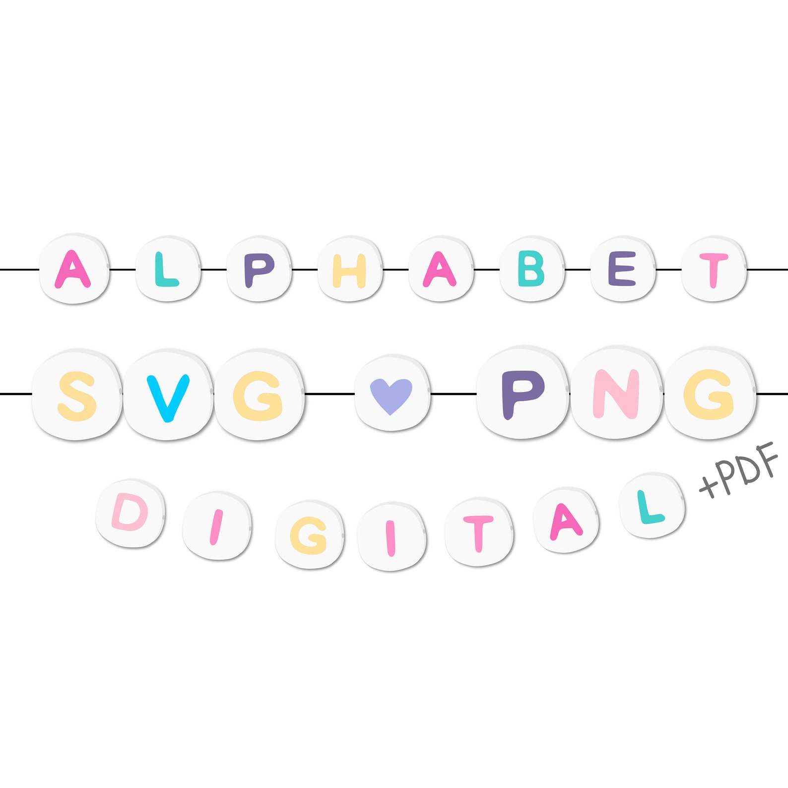 Friendship Bead Bracelet SVG, Alphabet Bead, Doodle Letters, Doodle ...
