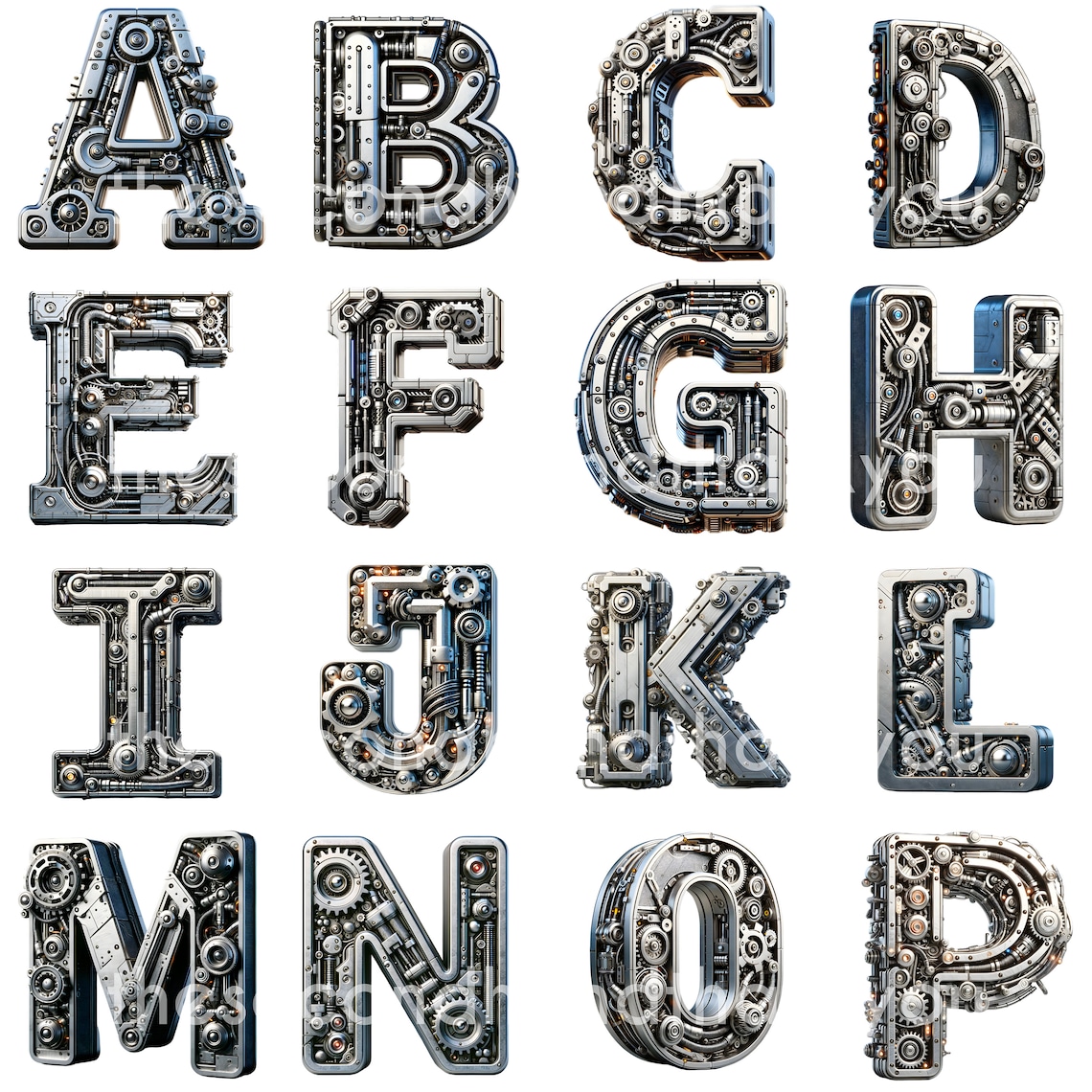 Robot PNG, Doodle Letters, Doodle Font, 3D Letters, Alphabet PNG ...