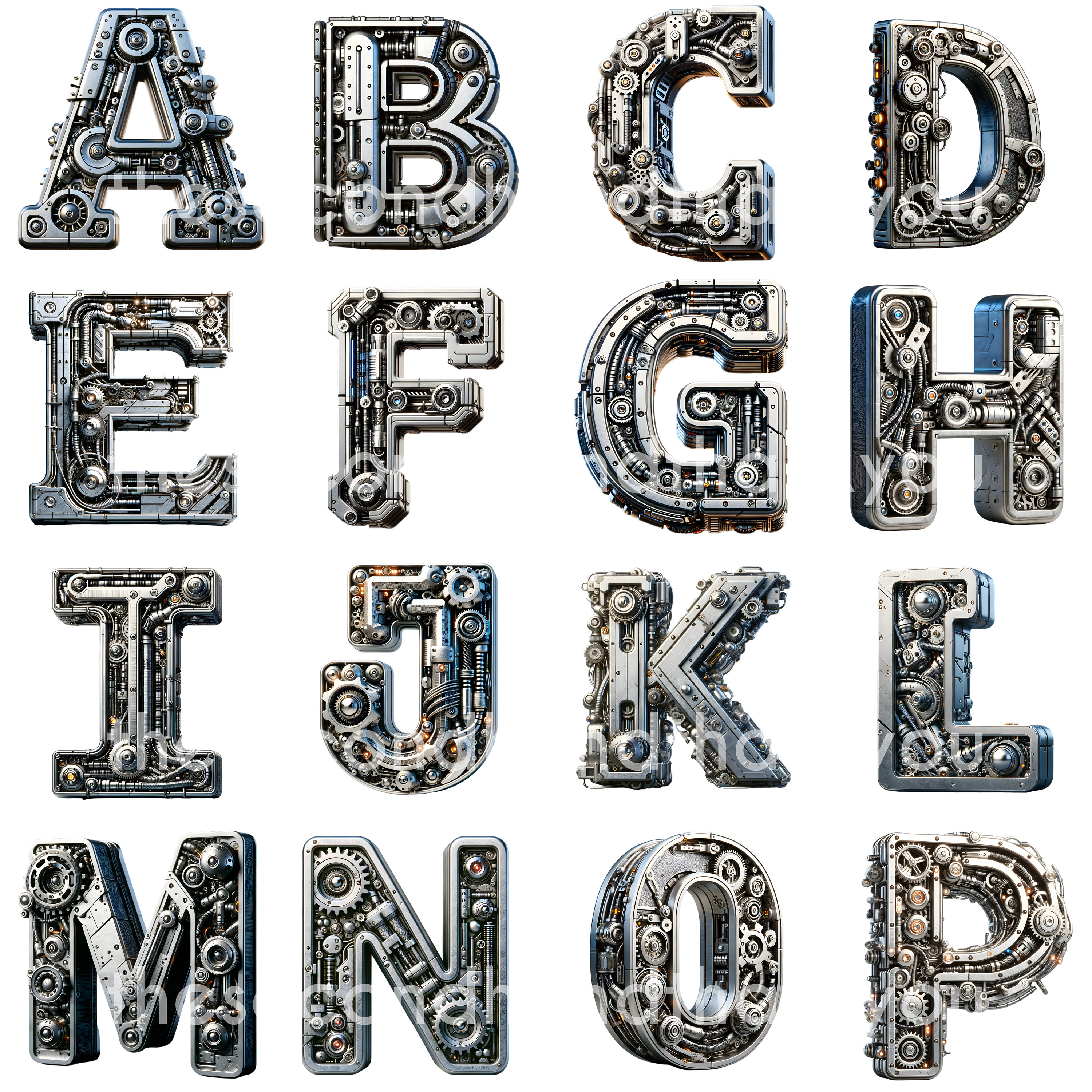 Robot PNG, Doodle Letters, Doodle Font, 3D Letters, Alphabet PNG ...