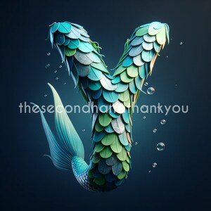Mermaid PNG, Doodle Letters, Doodle Font, 3D Letters, Alphabet PNG ...
