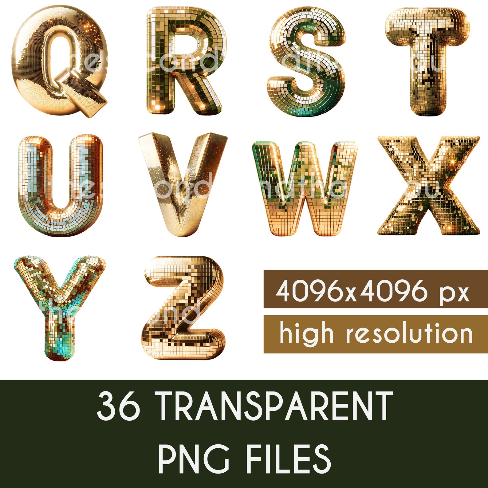 Gold Disco Ball PNG, 3D Alphabet, Doodle Letters, Doodle Font, Gold ...