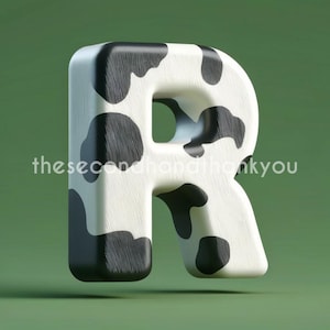 Cow Font Letters, Farm Alphabet Set, PNG Doodle Letter Font, Alpha Clip ...