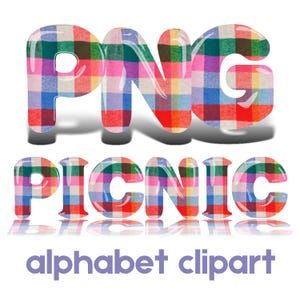 Picnic Plaid Alphabet Clipart Set – 3D Plaid Letters and Numbers PNG ...