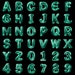 Disco Ball PNG Font: 3D Alphabet Colorful Green Sparkly Clipart Letters ...