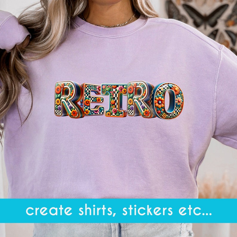 70s Retro Letters, Doodle Letters, 3D Letters, Retro Clipart, Alphabet ...