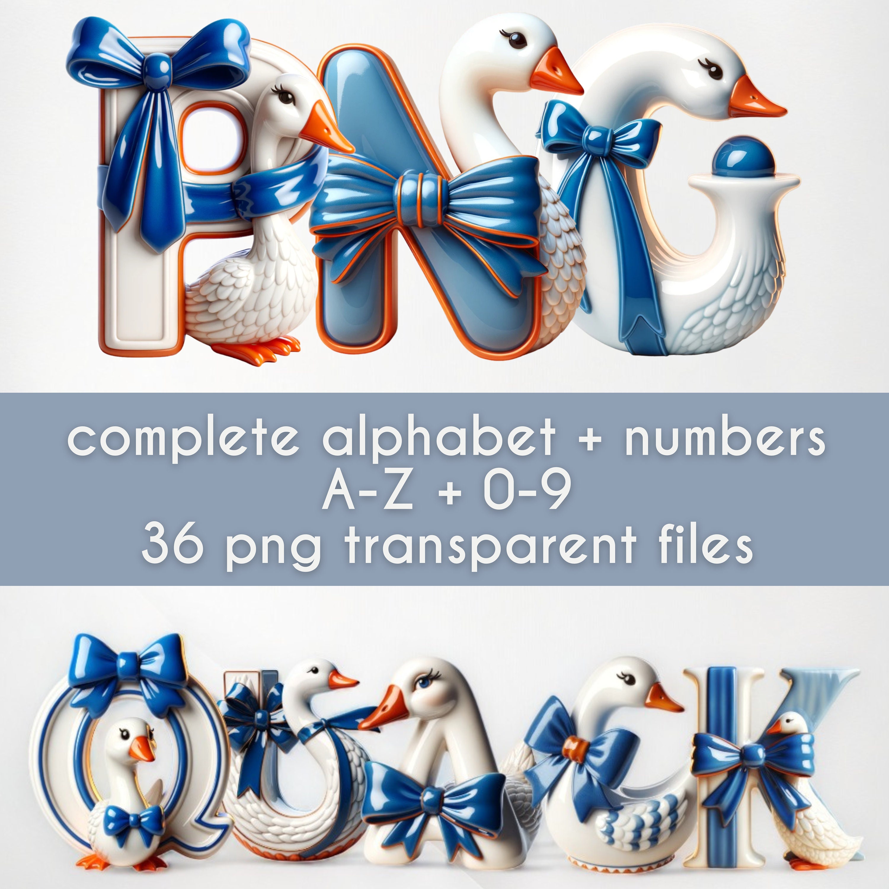 Vintage White Goose PNG, 3D Holiday Alphabet, Doodle Letters, Doodle ...