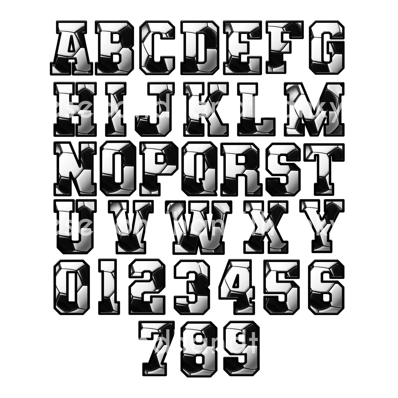 Soccer PNG, Varsity Block Sports Numbers, Doodle Letters, Doodle Font ...