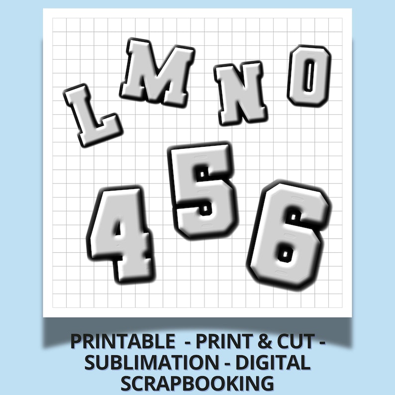 Puffy Font Varsity Style Alphabet Clipart Letters and Numbers | 3D ...