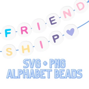 Friendship Bead Bracelet SVG, Alphabet Bead, Doodle Letters, Doodle ...