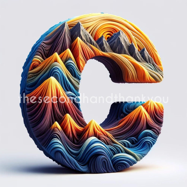 Groovy Font PNG, Mountain Clipart, Doodle Letters, Doodle Font, 3D ...