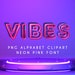 Neon Letters, Doodle Letters, Doodle Font, 3D PNG Neon Letters ...