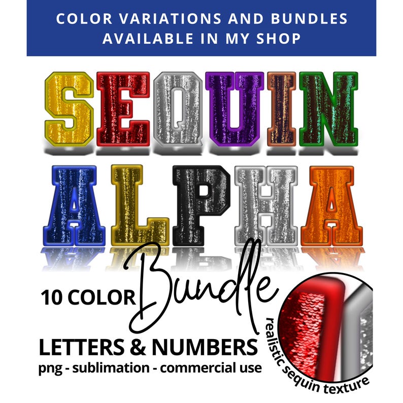 Pastel Sequin Alphabet Doodle Font Bundle - Sublimation PNG Clipart ABC ...