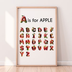 Apple Alphabet, Apple PNG, Doodle Letters, Doodle Font, 3D Letters ...