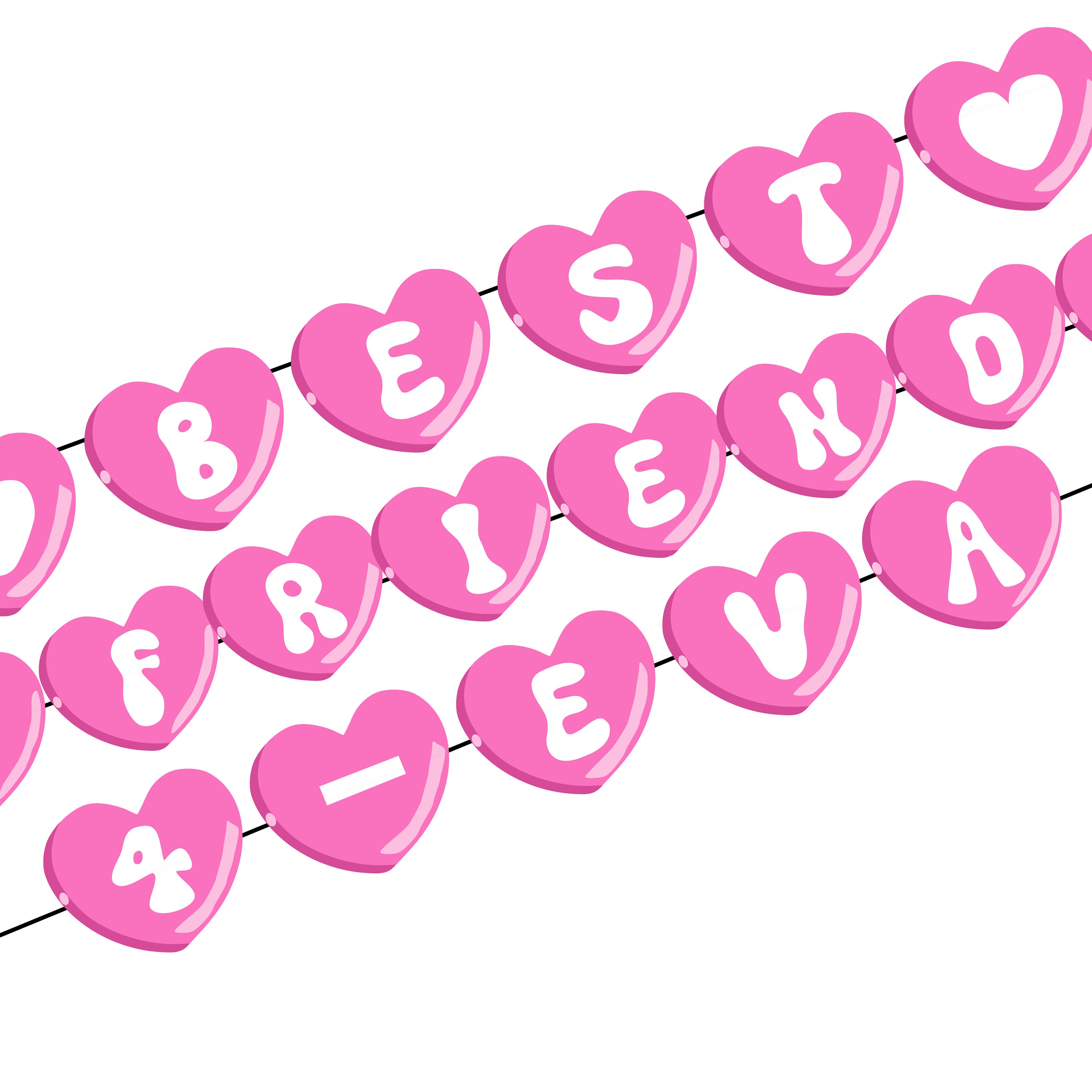 Candy Heart SVG, Alphabet PNG, Friendship Bead Bracelet SVG, Heart Svg ...