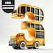 School Bus PNG Clipart, Doodle Letters, Doodle Font, 3D Font, 3D ...