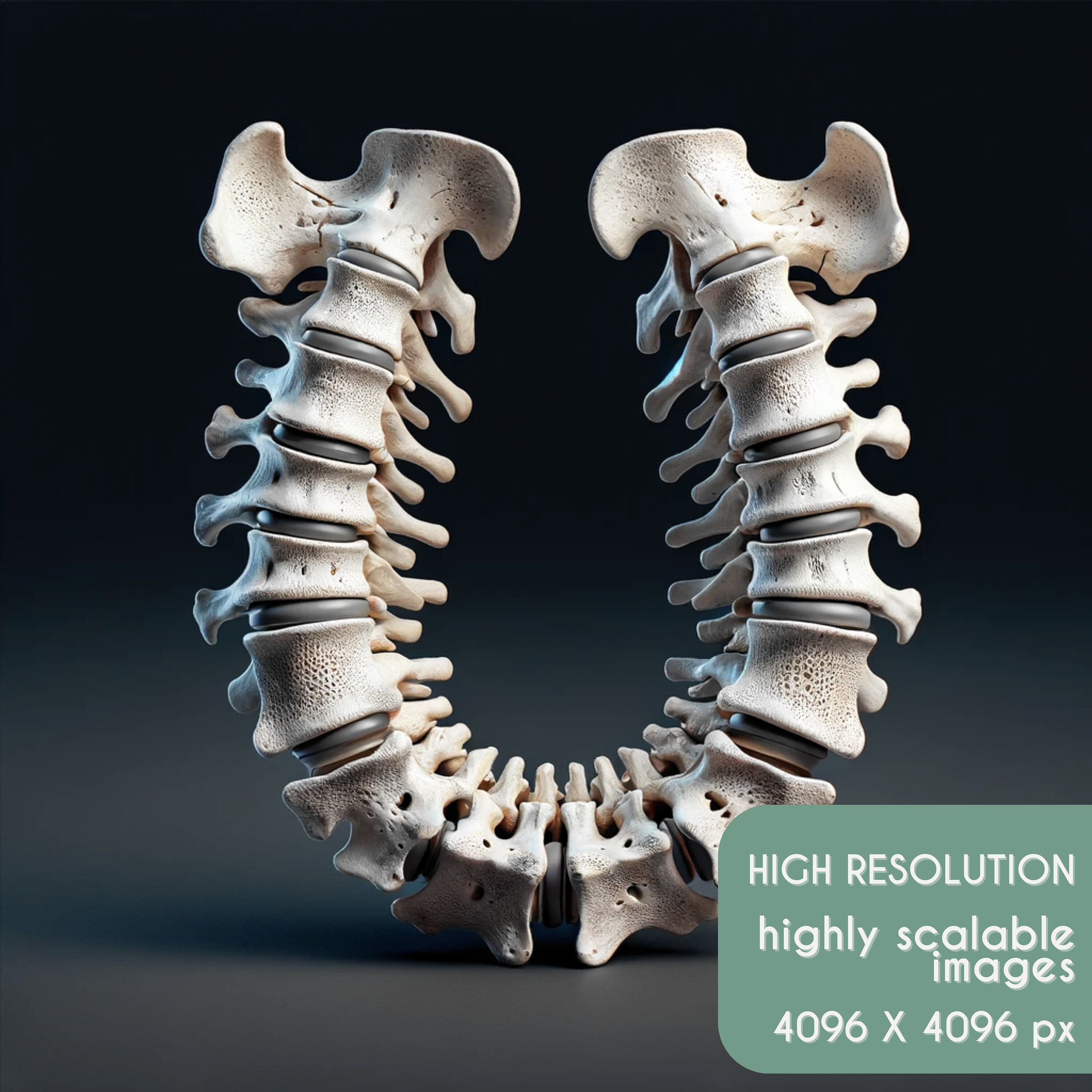 3D Realistic Skeleton Alphabet Clipart Bone Letters & Numbers Gothic ...