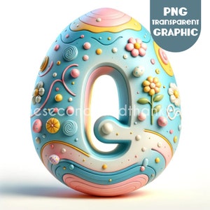 Easter Egg Font, Doodle Letters, Doodle Font, 3D Alphabet PNG, Digital ...
