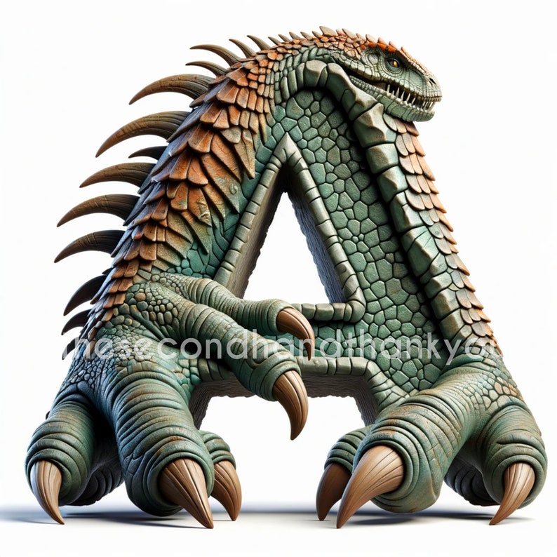 Dinosaur PNG, Doodle Letters, Doodle Font, 3D Letters, Alphabet PNG ...