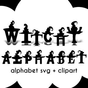 Halloween Letters Font SVG PNG | Spooky Witch Hat Alphabet Clipart ...