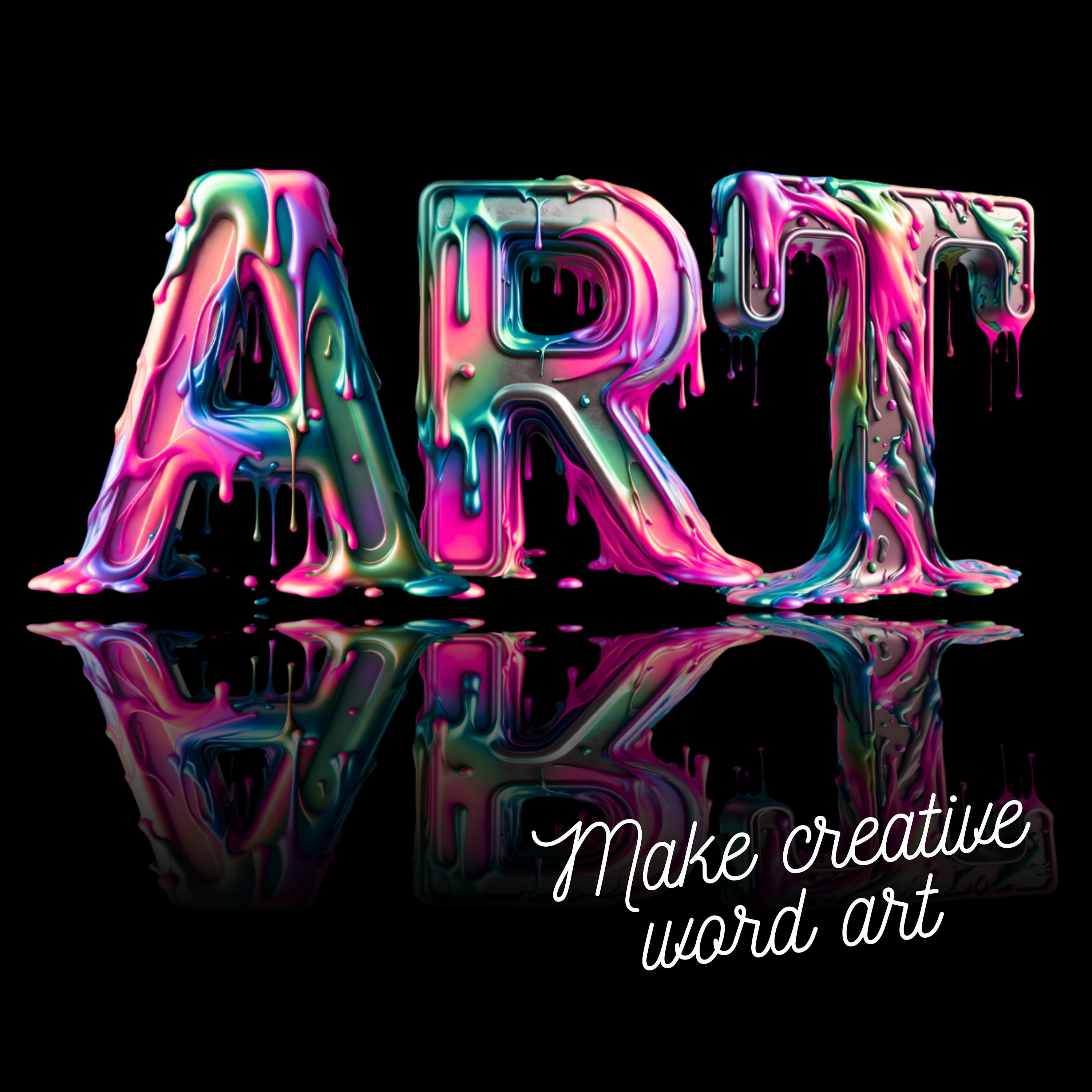 3D Dripping Paint Letters, Alphabet Set, PNG Doodle Letter Font, Alpha ...