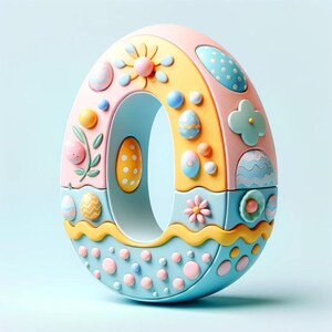 Easter Egg Font, Doodle Letters, Doodle Font, 3D Alphabet PNG, Digital ...