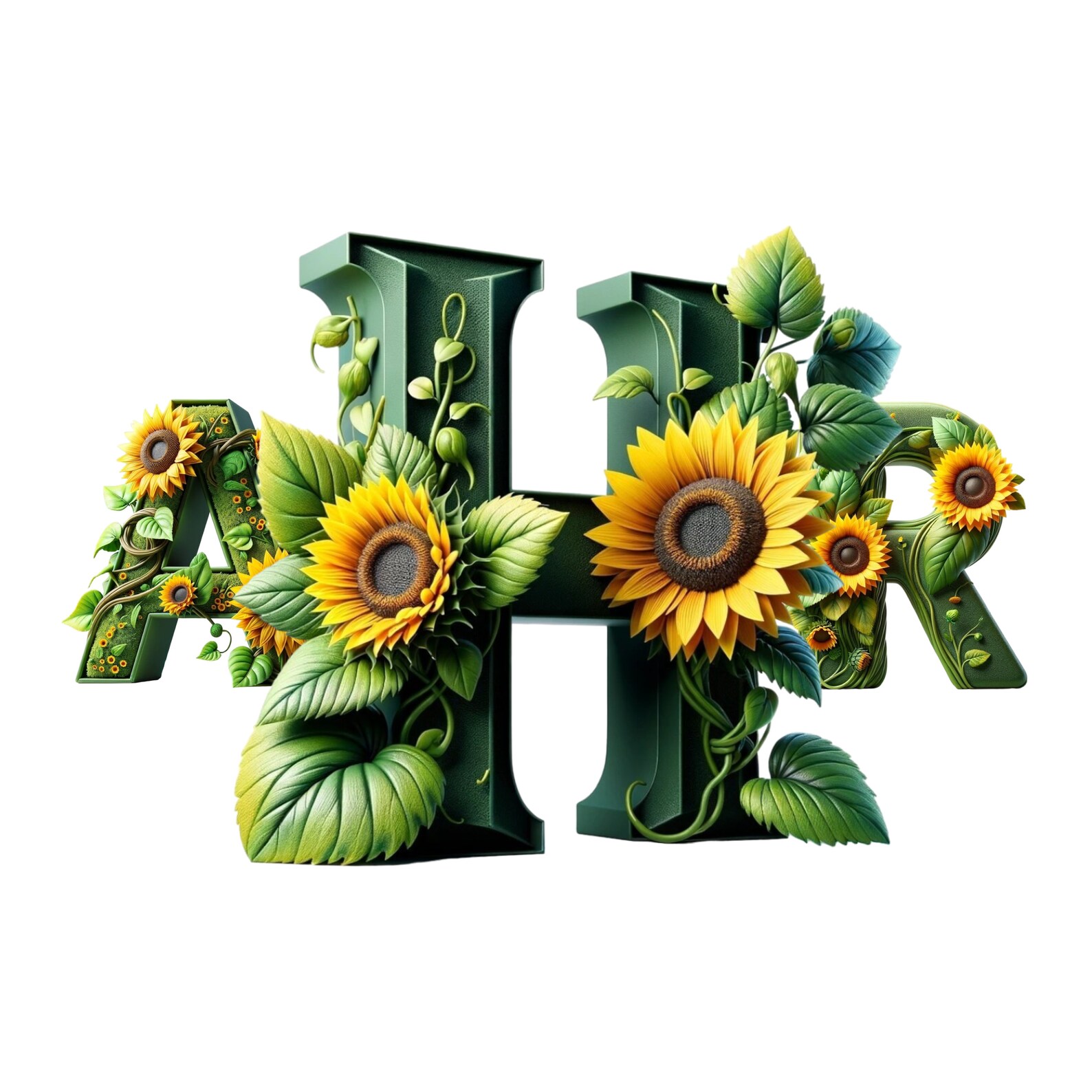 Sunflower PNG Clipart, Sunflower Alphabet, Doodle Letters, Doodle Font ...