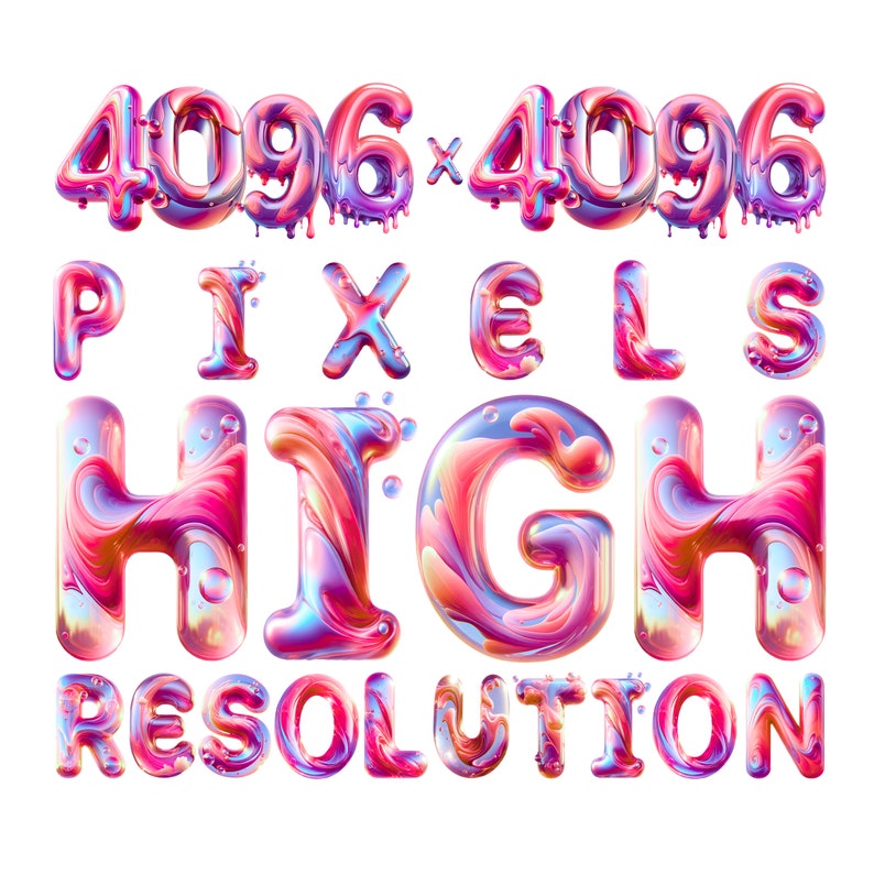 Liquid Font Bubble PNG Letters: Cool 2000s Y2K Millennial Trippy Pink ...