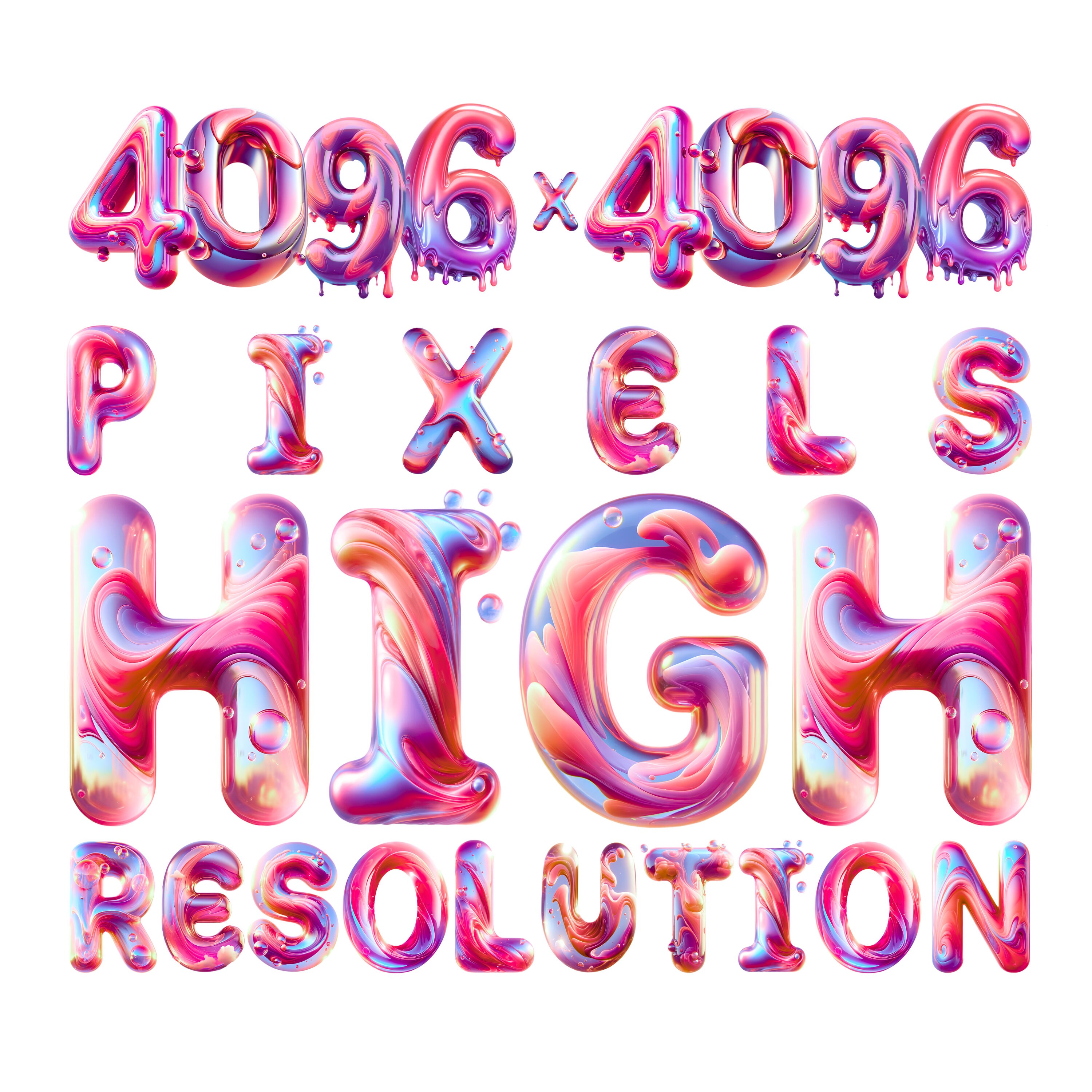 Liquid Font Bubble PNG Letters: Cool 2000s Y2K Millennial Trippy Pink Balloon Style Alphabet ...