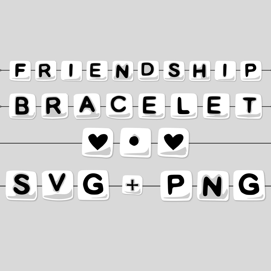 Friendship Bead Bracelet SVG, Alphabet Bead, Doodle Letters, Doodle ...