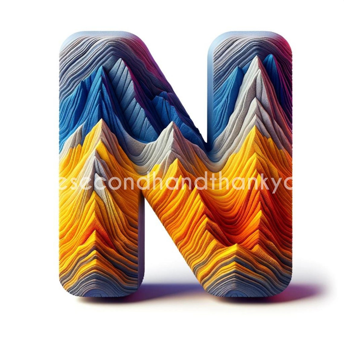 Groovy Font PNG, Mountain Clipart, Doodle Letters, Doodle Font, 3D ...