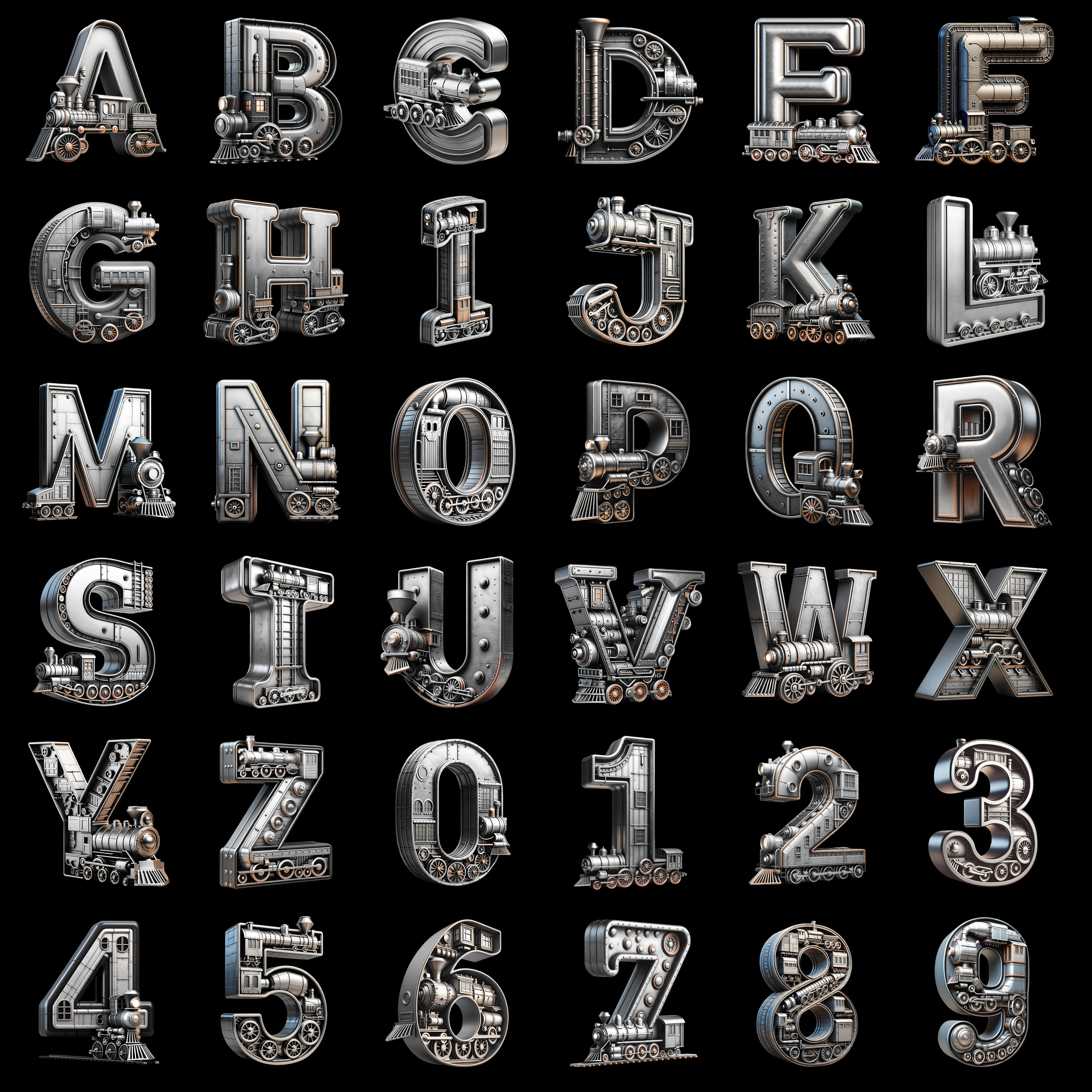 Train PNG, Doodle Letters, Doodle Font, 3D Letters, Alphabet PNG ...