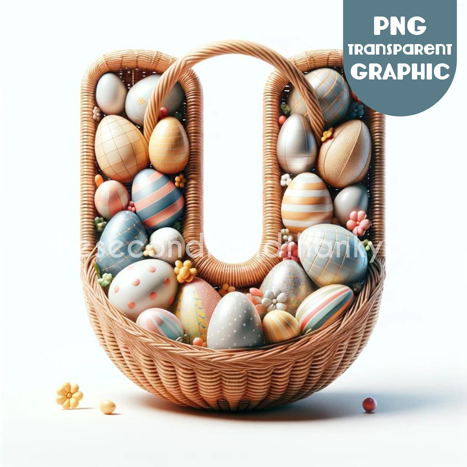 Easter Alphabet Clipart, Easter Font, Easter Basket Clipart, Doodle ...