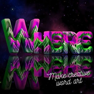 Colorful 3D Alphabet, Sublimation Letters, Mountain Clipart, Doodle ...