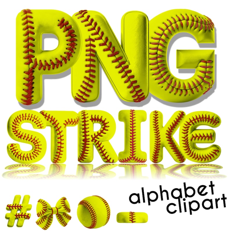 Softball PNG, Doodle Letters, Doodle Font, 3D Letters, Alphabet PNG ...