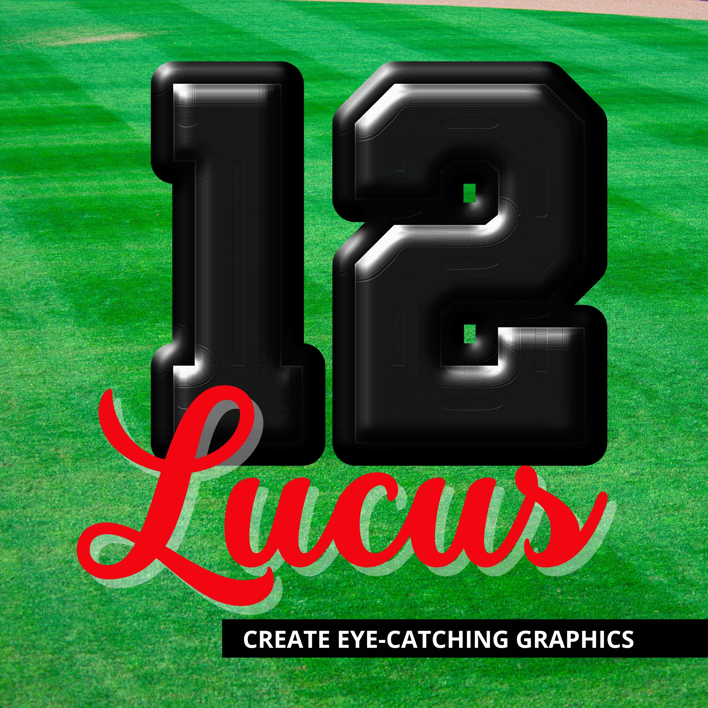 Puff Varsity Alphabet Clipart 3D Font Glossy Black Letters and Numbers ...