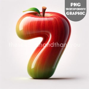 Apple Alphabet, Apple PNG, Doodle Letters, Doodle Font, 3D Letters ...