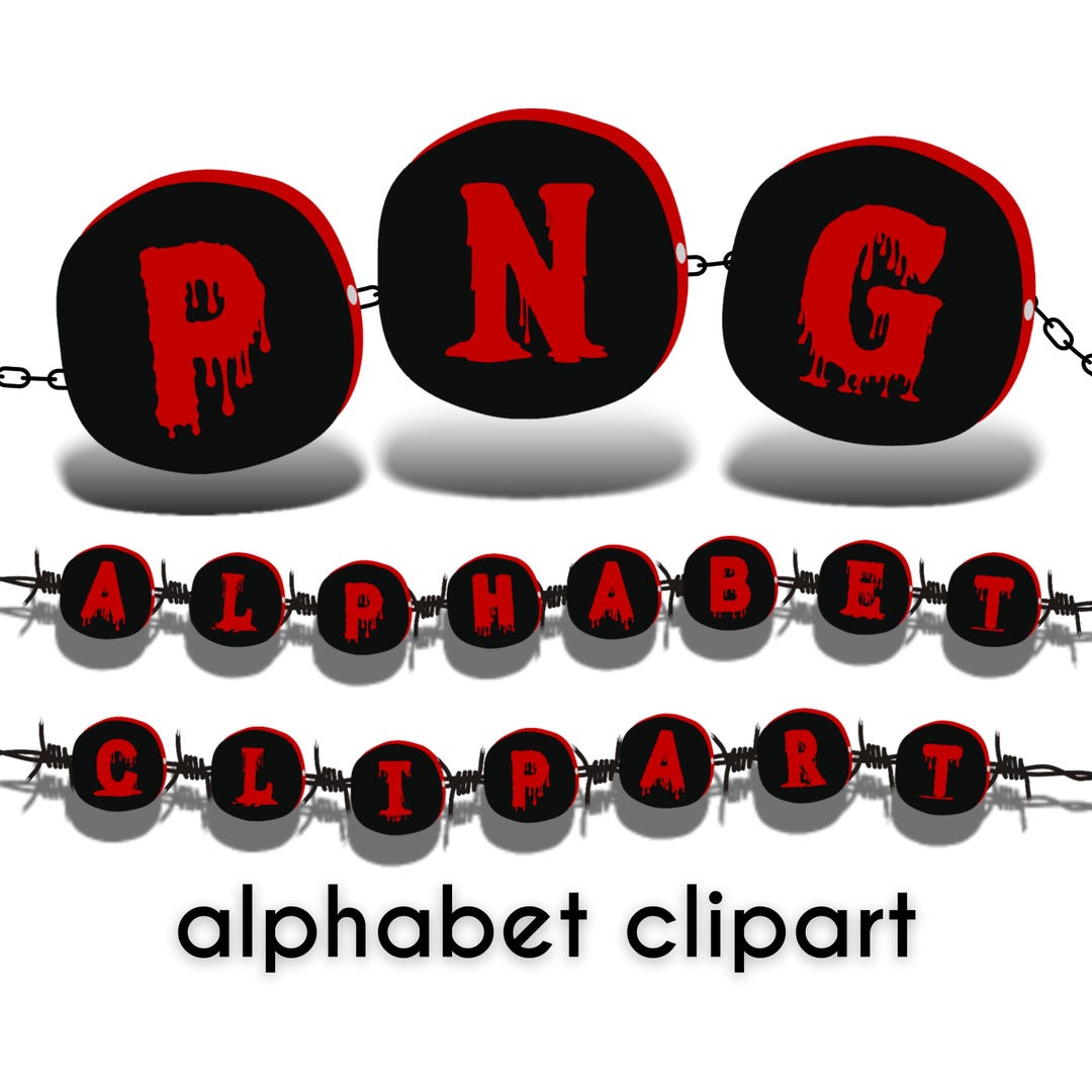 Halloween Drip Font Clipart | Spooky Friendship Bracelet Bead Alphabet ...