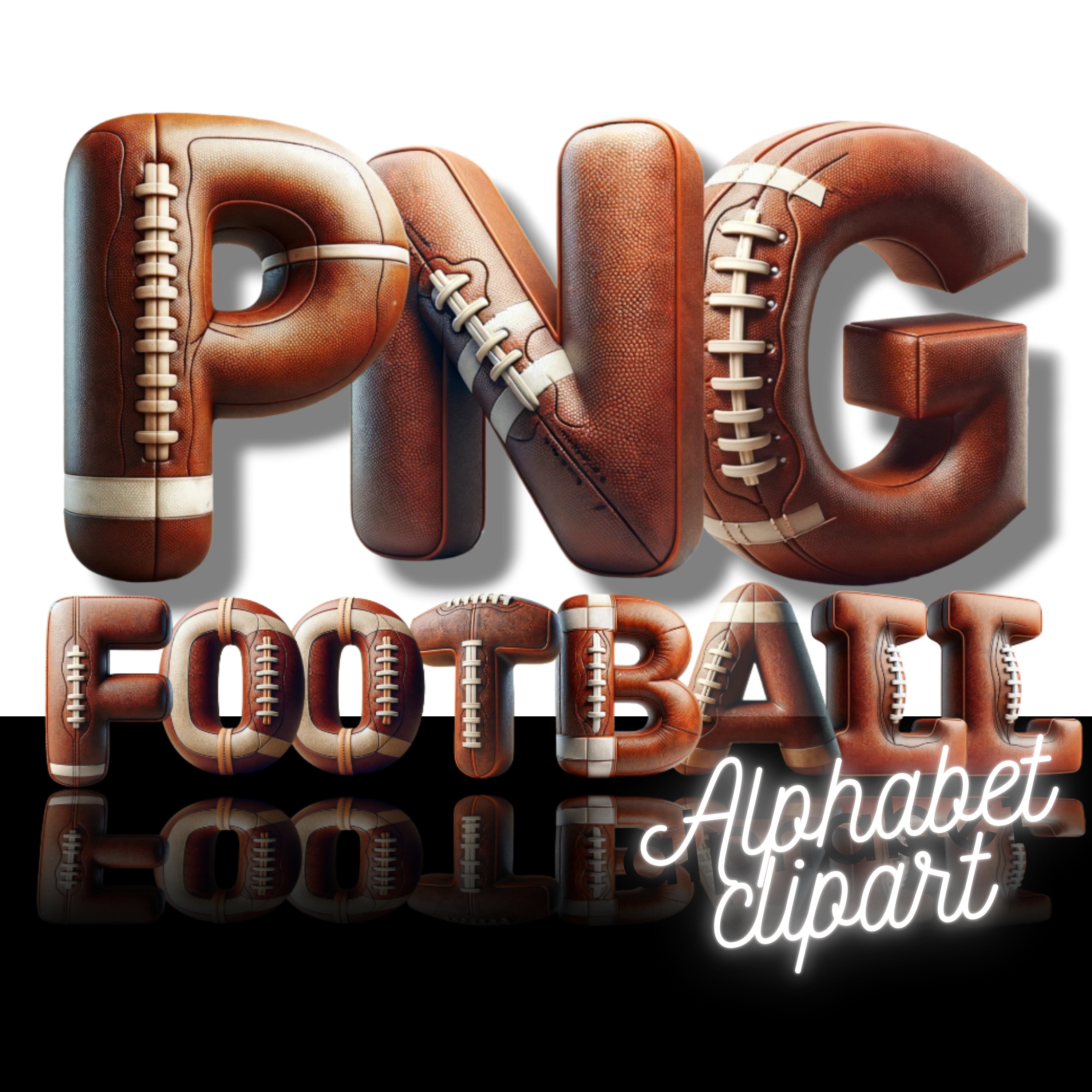 Football Alphabet, Football Clipart, Football PNG, Football Font ...