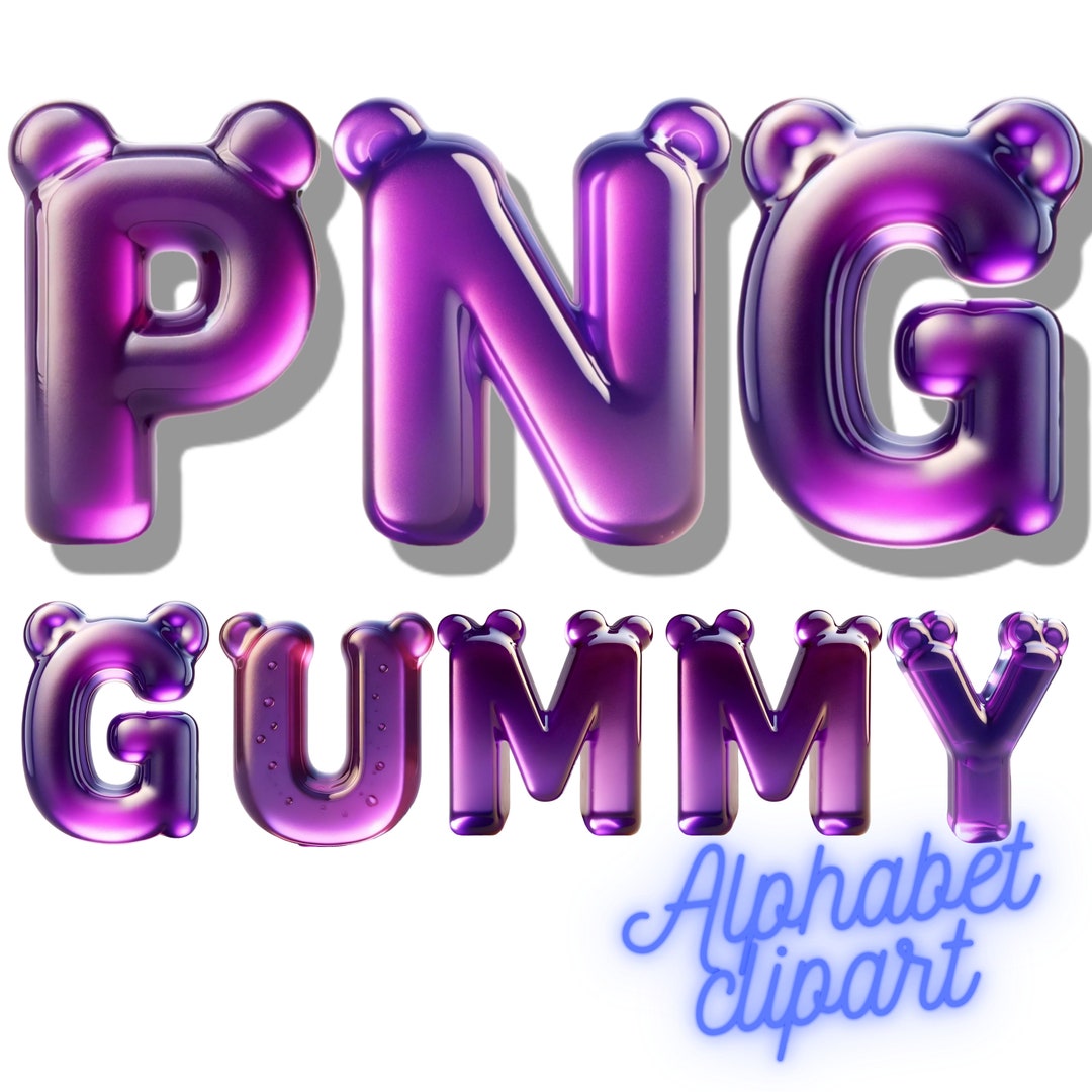 Gummy Bear Clipart, Doodle Letters, Doodle Font, 3D Letters, Alphabet ...