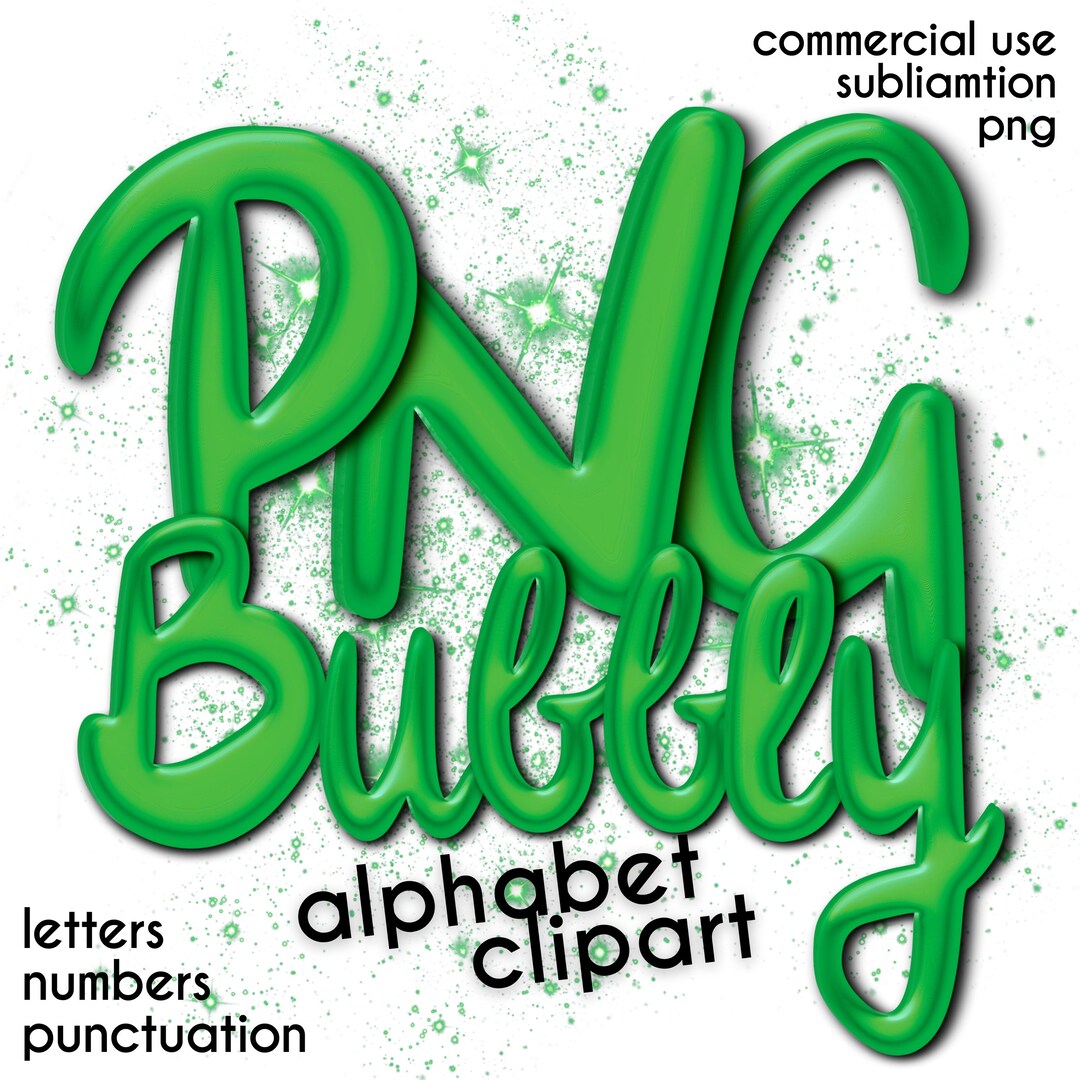 Green Bubbly Script PNG Alphabet Clipart | Slime 3D Letter Font for ...