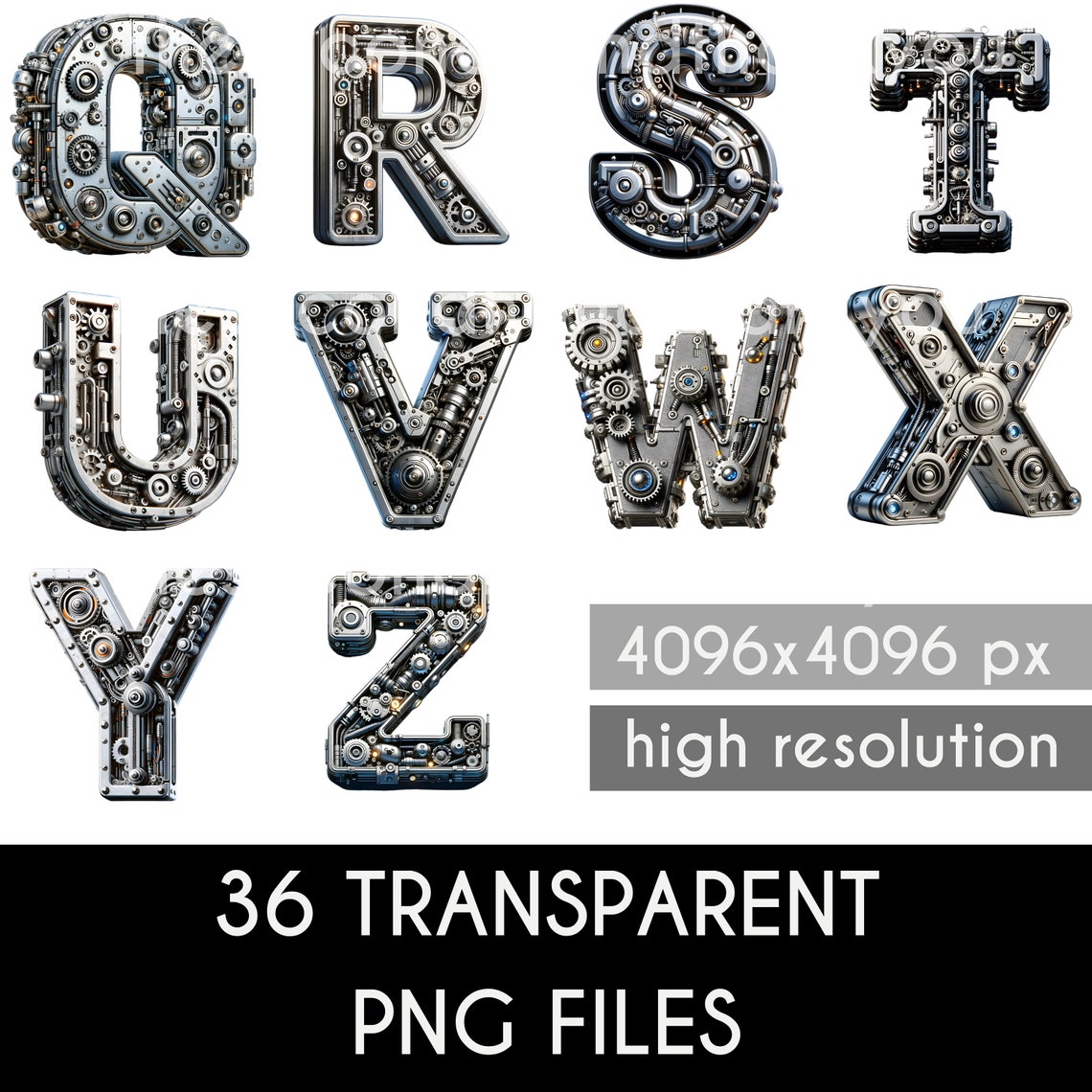 Robot PNG, Doodle Letters, Doodle Font, 3D Letters, Alphabet PNG ...