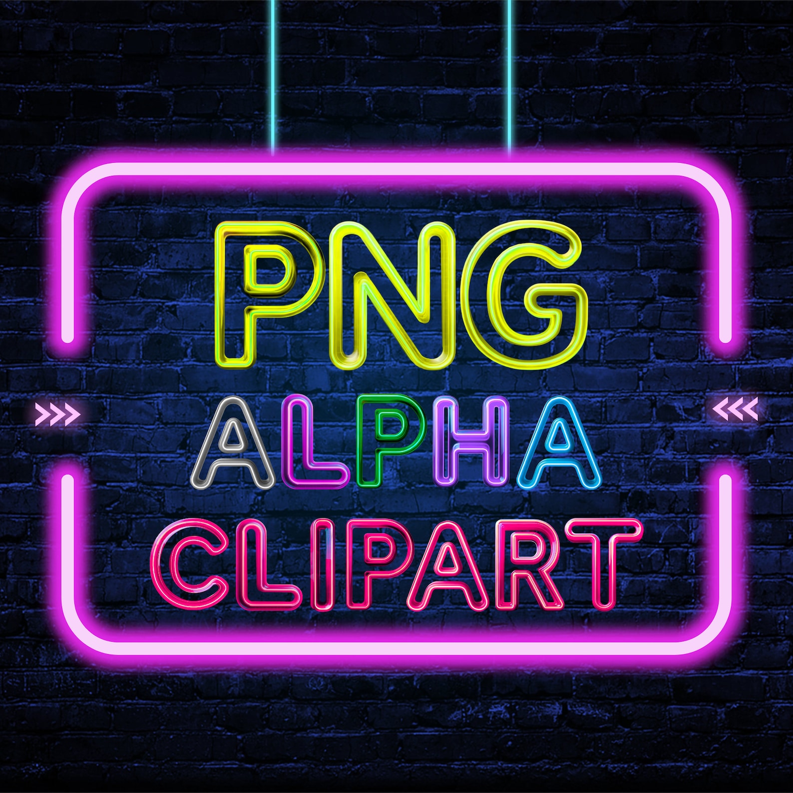 Neon Letters PNG Clipart Bundle, Glowing Neon Alphabet Letter, Alpha ...