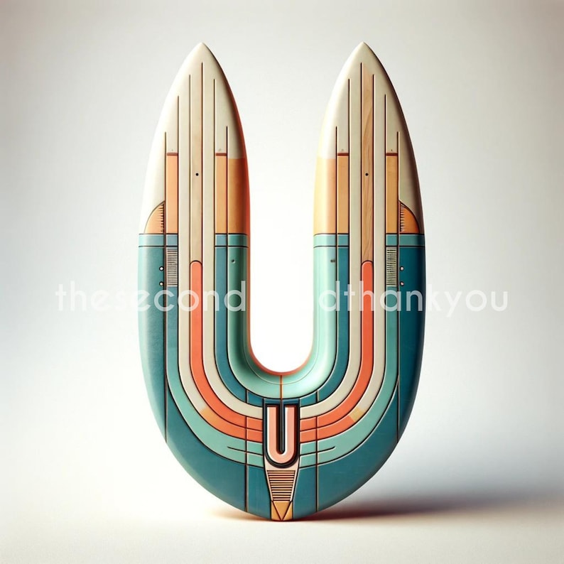 Surfboard Alphabet, 3D Font, Surfer Clipart, Doodle Letters ...