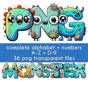 Monster PNG, Doodle Letters, Doodle Font, Monster Alphabet, Alphabet ...