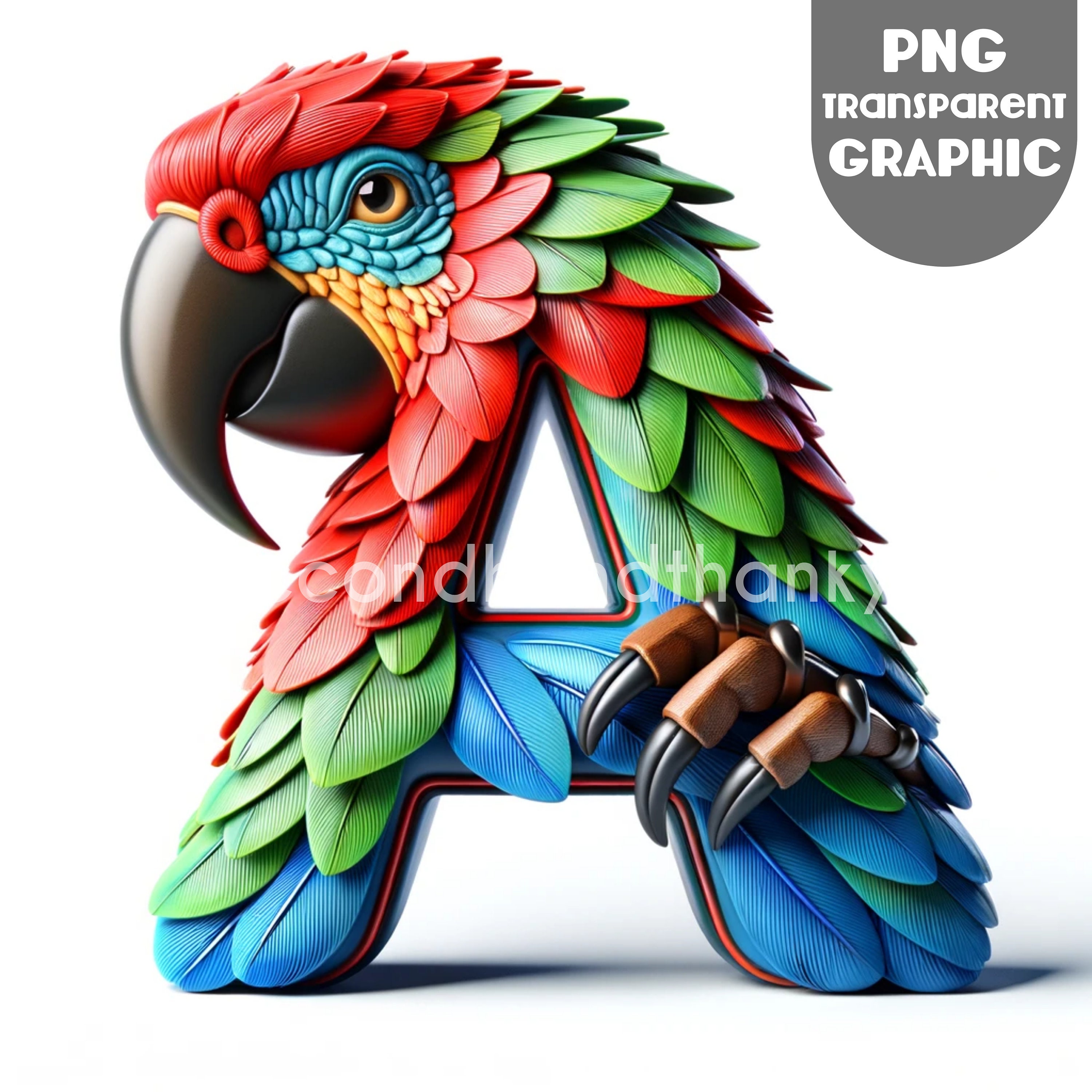 Parrot PNG, Doodle Letters, Doodle Font, 3D Letters, Alphabet PNG ...
