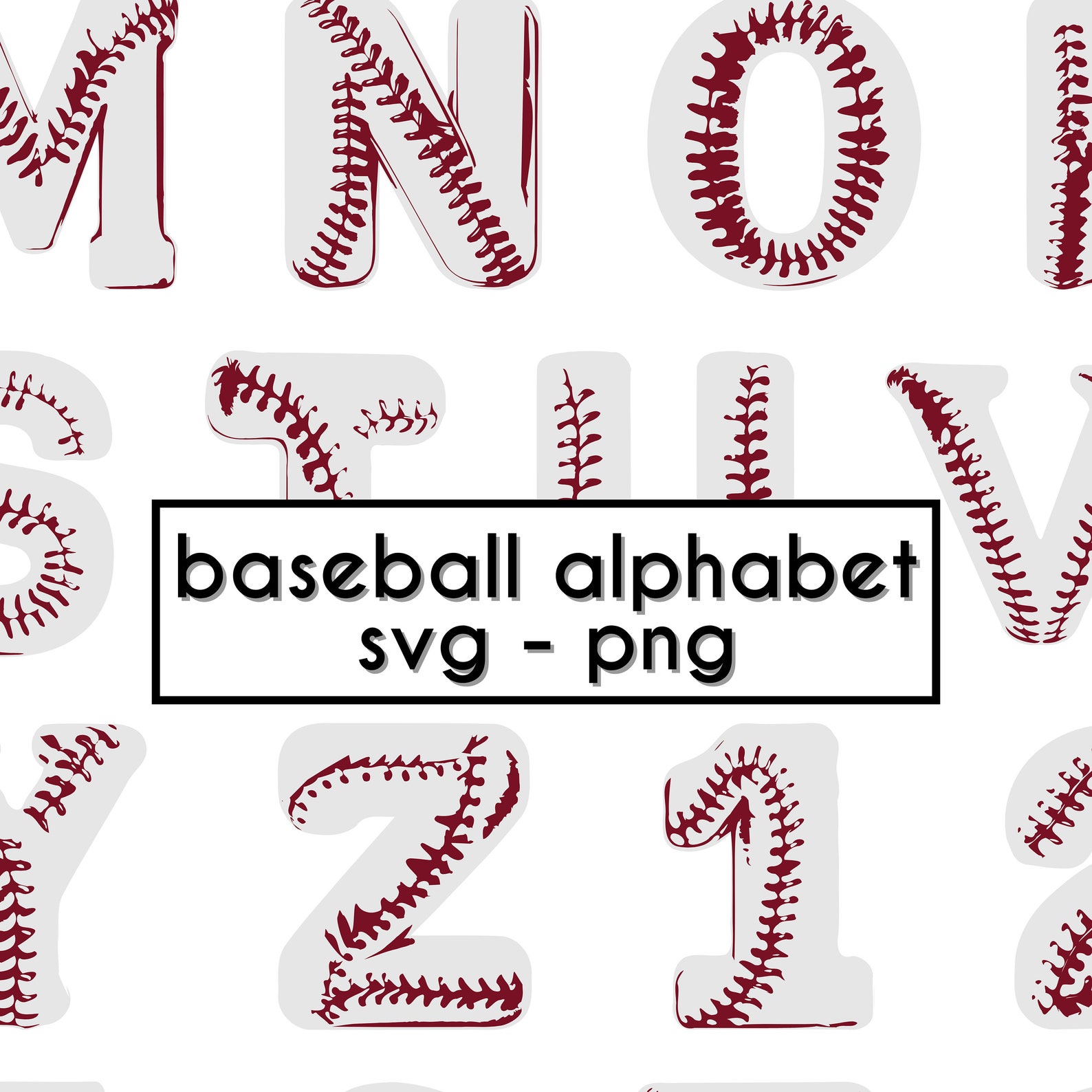 Baseball SVG Letters Numbers, 3D SVG Alphabet, Baseball PNG, Digital ...