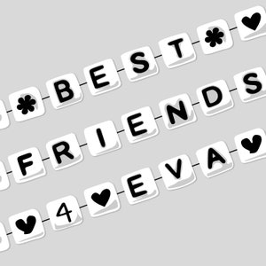 Friendship Bead Bracelet SVG, Alphabet Bead, Doodle Letters, Doodle ...